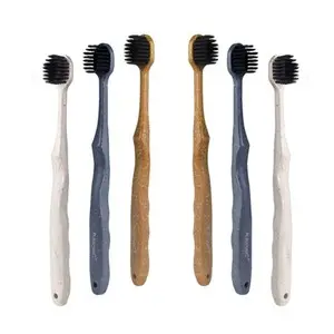 PURSONIC Wide Brush Head Charcoal Toothbrush - Multicolor