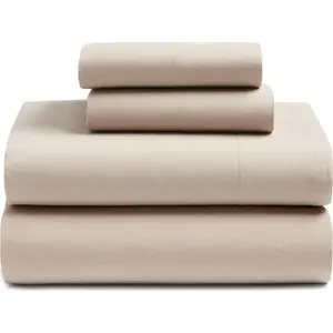 Nordstrom Organic Cotton Percale Sheet Set - Tan Thread