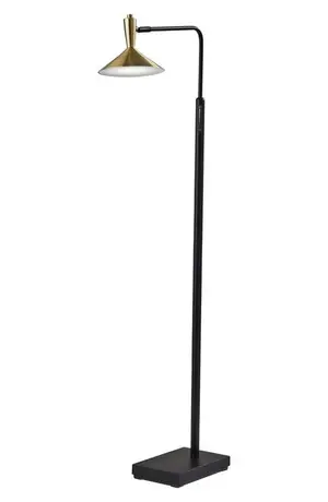 ADESSO Lucas Led Floor Lamp - Black/ Antique Brass