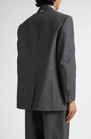 Thom Browne Virgin Wool Hopsack Sport Coat - Dark Grey
