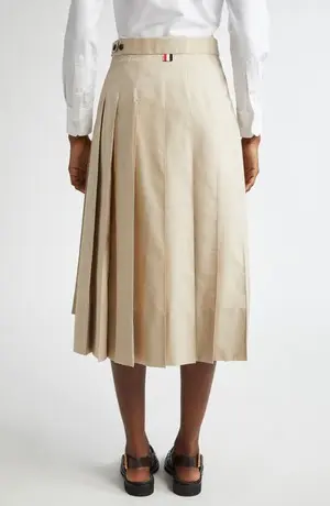 Thom Browne Drop Back Pleated Skirt - Khaki