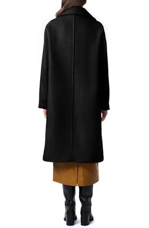Bernardo Relaxed Double-breasted Felted Coat - Black