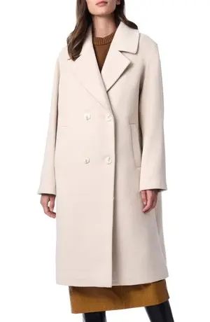 Bernardo Relaxed Double-breasted Felted Coat - Putty