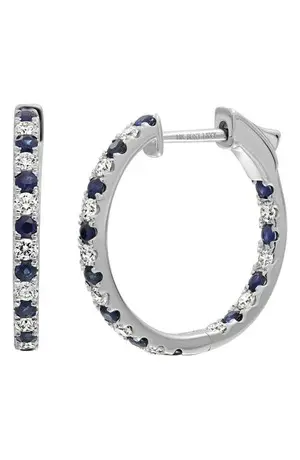 Bony Levy Bony Levy El Mar Diamond Hoop Earrings 18k White Gold/sapphire