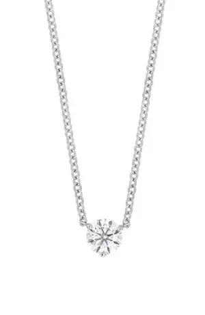 Bony Levy Solitaire Diamond Pendant Necklace - 18k White Gold