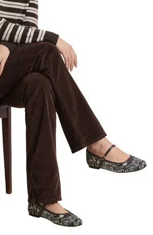 Veronica Beard Ellie Mary Jane Flat - Espresso Multi