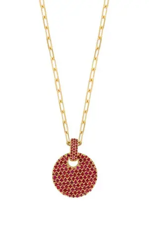 Bony Levy El Mar Gemstone Pavé Pendant Necklace - 18k Yellow Gold/ruby