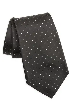 Ralph Lauren Purple Label Ralph Lauren Purple Label Pin Dot Silk Peau De Soie Tie Black