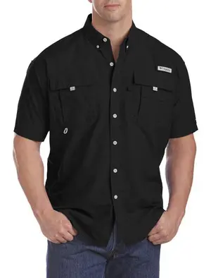 Columbia Big & Tall Pfg Bahama Ii Short-sleeve Sport Shirt Black