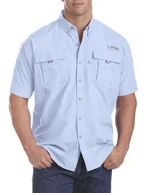 Columbia Big & Tall Pfg Bahama Ii Short-sleeve Sport Shirt Sail Blue