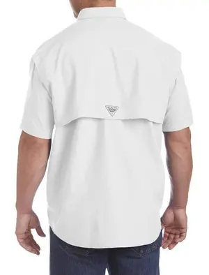 Columbia Big & Tall Pfg Bahama Ii Short-sleeve Sport Shirt - White