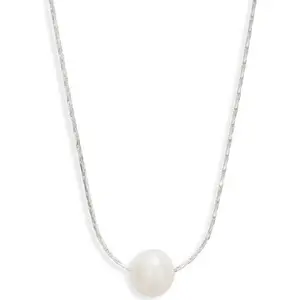 Nordstrom Freshwater Pearl Pendant Necklace - White- Silver