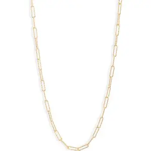 Nordstrom Demi Fine Faceted Paper Clip Chain Necklace - 14k Gold Plated