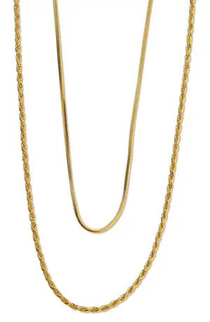 Argento Vivo Rope & Serpentine Chain Layered Necklace - Gold