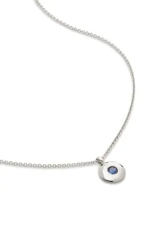 Monica Vinader September Birthstone Sapphire Pendant Necklace - Sterling Silver