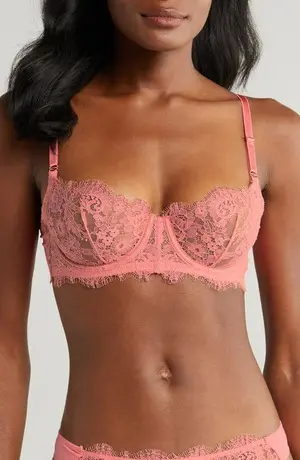 SKARLETT BLUE Entice Underwire Balconette Bra Geranium