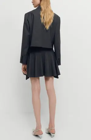 Mango Sharkbite Hem Mini Skirt