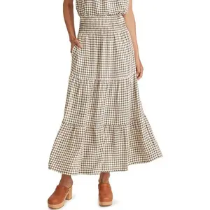 Marine Layer Chloe Windowpane Maxi Skirt
