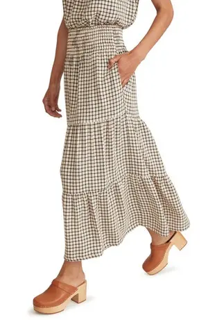 Marine Layer Chloe Windowpane Maxi Skirt