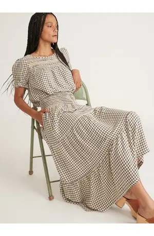 Marine Layer Chloe Windowpane Maxi Skirt