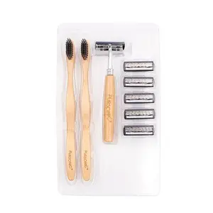 PURSONIC Eco Friendly Razor & Toothbrushes Combo Pack - Multicolor