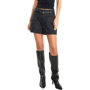 Endless Rose Flap Pocket High-waist Shorts - Black