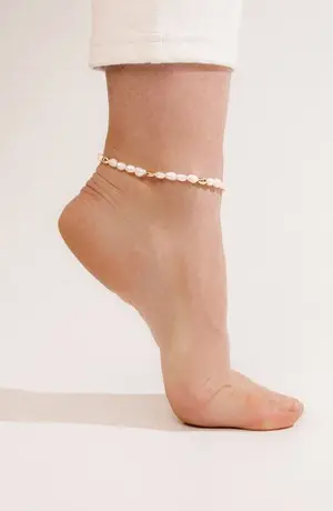 Ettika Beaded Freshwater Pearl Anklet