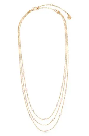Ettika Layered Imitation Pearl Station Necklace