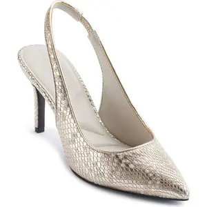 Karl Lagerfeld Paris KARL LAGERFELD PARIS Rosalyn Pointed Toe Slingback Pumps White Gold