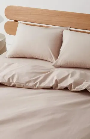 PACT Organic Cool-air Percale Duvet Cover - Oat