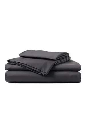 PACT Organic Room Service Sateen Sheet Set Charcoal