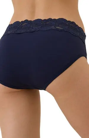 PACT Organic Cotton Lace Waist Brief 3-pack Looking Glass Garden