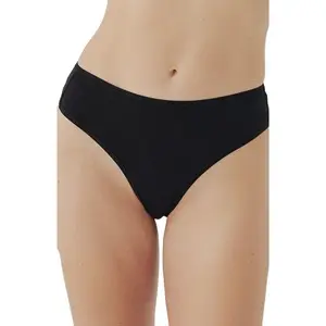 PACT Organic Cotton Everyday High Rise Thong 6-pack Black