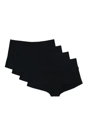 PACT Organic Cotton Maternity Foldover Brief 4-pack - Black