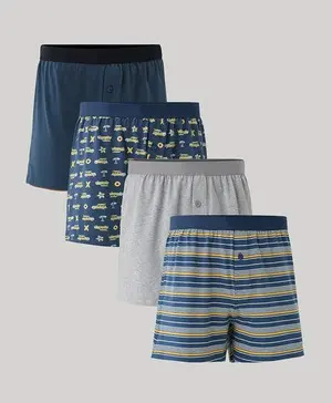 PACT Organic Cotton Everyday Knit Boxer 4-pack Road Trip