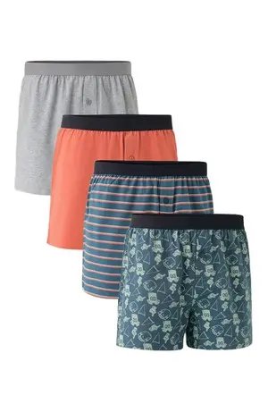 PACT Organic Cotton Everyday Knit Boxer 4-pack Touchdown