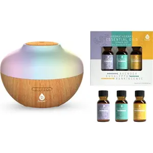 PURSONIC Aromatherapy Diffuser & Essential Oil Set-ultrasonic Top 3 Oils-300ml With 2 Mist Settings 7 Ambient Light Settings - Multicolor