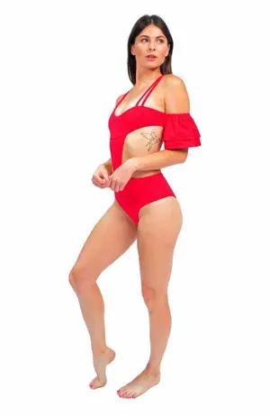 MARY MERCEDES Rafa One-piece Swimsuit With Ruffle Sleeve