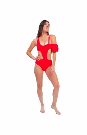 MARY MERCEDES Rafa One-piece Swimsuit With Ruffle Sleeve