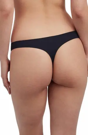 SKARLETT BLUE Entice Lace Front Thong - Black/midnight
