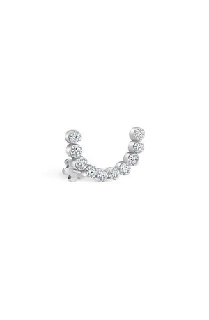 MARIA TASH Single Diamond Arc Stud Earring - White