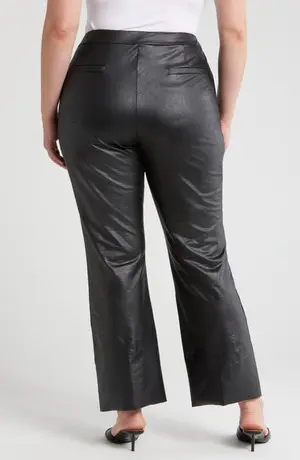 Lyssé Foiled Faux Leather Flare Pants