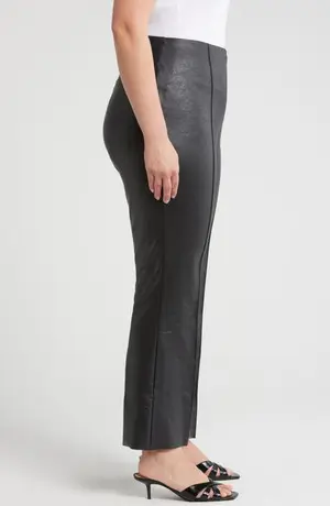 Lyssé Foiled Faux Leather Flare Pants