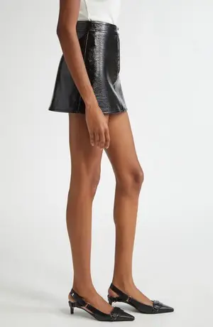 COURREGES Reedition Faux Leather Miniskirt - Black