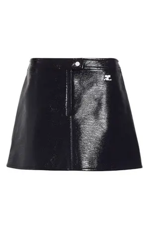 COURREGES Reedition Faux Leather Miniskirt - Navy