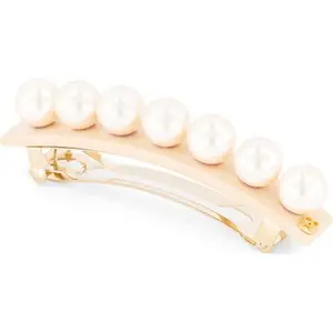 Alexandre De Paris Imitation Pearl Barrette - Beige