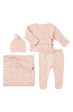 ELEGANT BABY Organic Cotton & Cashmere Pointelle Set - Pink