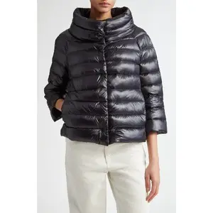 Herno Sofia Iconic Crop Puffer Jacket - Black