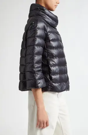 Herno Sofia Iconic Crop Puffer Jacket - Black