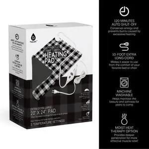 PURSONIC Extra Extra Large Electric Heating Pad - Checkers Pattern